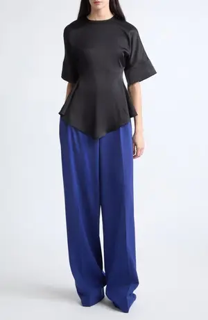 Stella McCartney Flared Satin Top With Dolman Sleeves