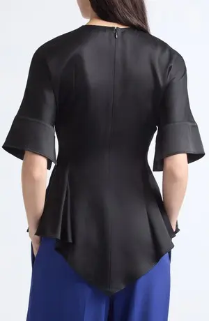 Stella McCartney Flared Satin Top With Dolman Sleeves