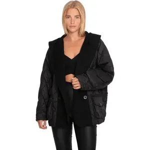 BELLE & BLOOM Only You Quilted Utility Jacket - Black