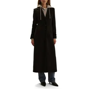 FAVORITE DAUGHTER The Sport Wool Blend Coat With Hoodie Insert