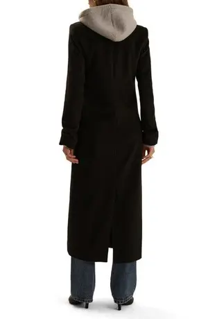 FAVORITE DAUGHTER The Sport Wool Blend Coat With Hoodie Insert