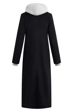 FAVORITE DAUGHTER The Sport Wool Blend Coat With Hoodie Insert