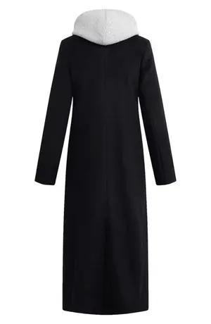 FAVORITE DAUGHTER The Sport Wool Blend Coat With Hoodie Insert