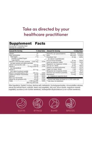 BARIATRIC ADVANTAGE Chewable Ultra Solo Iron Once-per-day Daily Multivitamin Tablets 90 Tablets