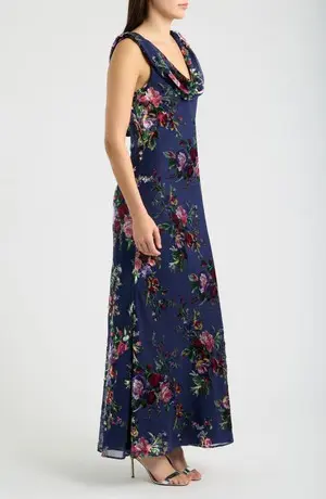 HUTCH Khloe Floral Burnout Maxi Dress