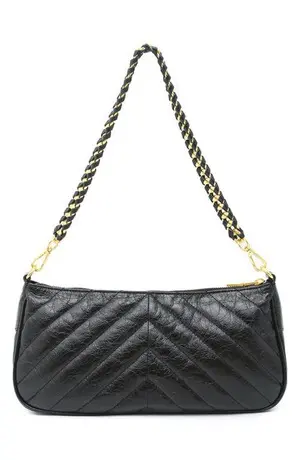 THINK ROYLN Enchanted Crinkled Leather Baguette Bag