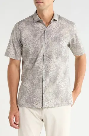 Tori Richard Good Reef Short Sleeve Button-up Shirt - Charcoal