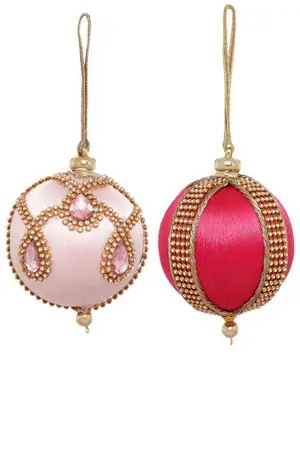 MARK ROBERTS Jeweled Luxe Ornament - Fuschia