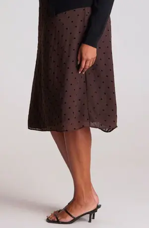 ESTELLE Sable Polka Dot Midi Skirt