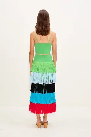 SIMONMILLER Dio Fringe Knit Skirt