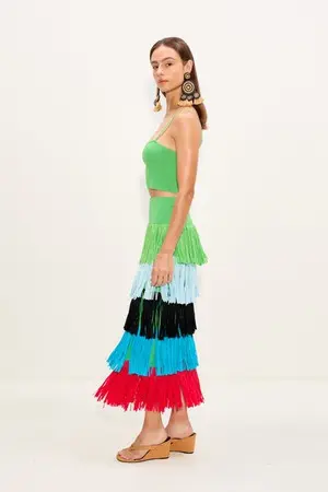 SIMONMILLER Dio Fringe Knit Skirt
