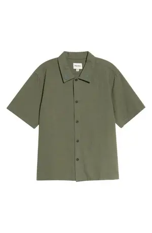 RHYTHM Grange Cropped Linen & Cotton Button-up Shirt