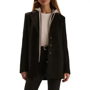 FAVORITE DAUGHTER Short Wool Blend Sport Coat - Black