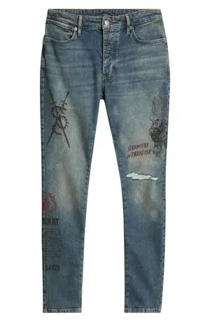 Ksubi Van Winkle Billy Blue Skool Skinny Jeans