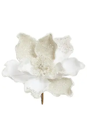 MARK ROBERTS Magnolia Flower With Clip - White