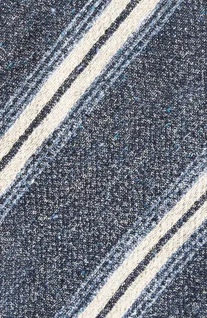 David Donahue Stripe Textured Silk Tie