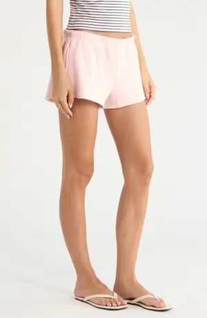 PACSUN Ultra Soft Fleece Shorts With Raw Edge Hem