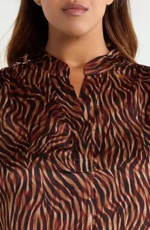 Anne Klein Pleat Front V-neck Top