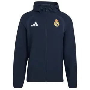 Adidas Real Madrid Tiro Travel Full-zip Windbreaker - Navy