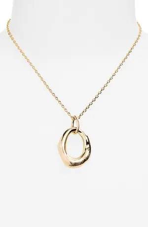 PANACEA Hammered Circle Pendant Necklace