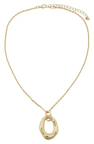 PANACEA Hammered Circle Pendant Necklace
