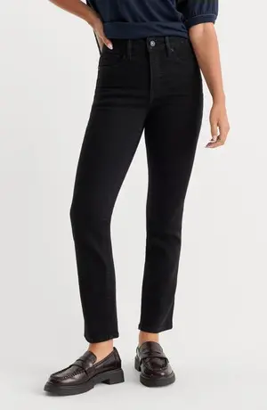 Good American Good Legs High Waist Straight Leg Jeans - Black001