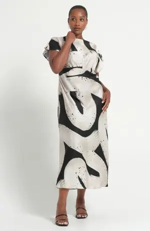 ESTELLE Drew Satin Midi Dress