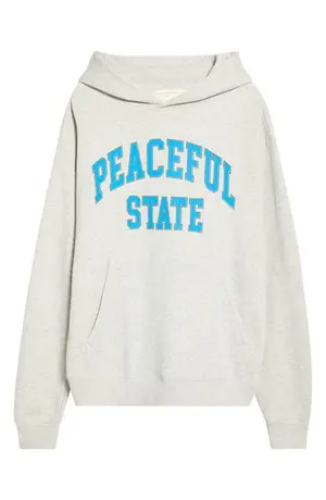 MUSEUM OF PEACE & QUIET Peaceful Cotton Fleece Hoodie - Ash