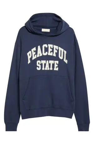 MUSEUM OF PEACE & QUIET Peaceful Cotton Fleece Hoodie - Navy