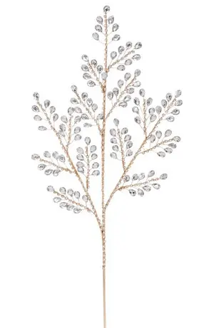 MARK ROBERTS Sparkling Jewel Leaf Spray - Clear