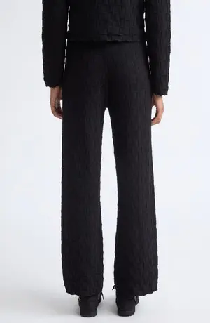 YANYAN Floral Rose Check Organic Cotton Sweater Pants