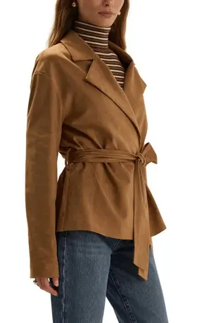 FAVORITE DAUGHTER The Marina Faux Suede Wrap Jacket