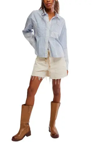Free People Annie Striped Babydoll Shirt