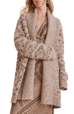 Splendid Desiree Longline Belt Cardigan - Neutral/multi