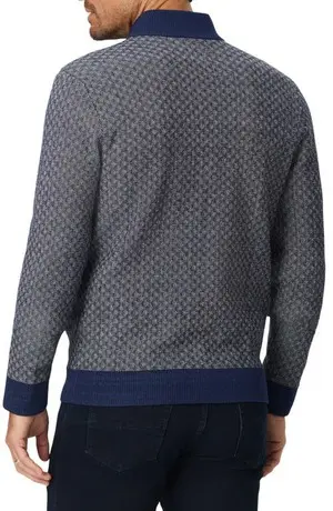 Robert Graham Loreto Full Zip Sweater - Navy