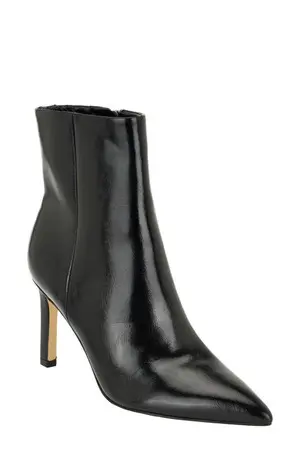 Calvin Klein Chrysta Snake Embossed Faux Leather Bootie Black