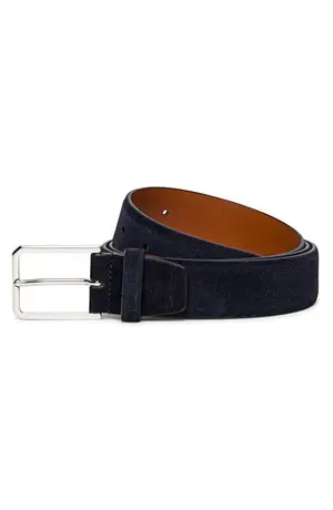 Santoni Suede Leather Belt - Blue