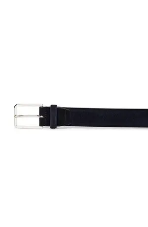 Santoni Suede Leather Belt - Blue