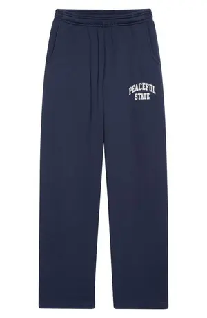 MUSEUM OF PEACE & QUIET Peaceful Cotton Fleece Sweatpants - Navy
