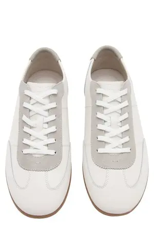 Mango Mixed Leather Low Top Sneakers