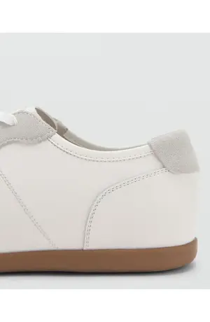 Mango Mixed Leather Low Top Sneakers