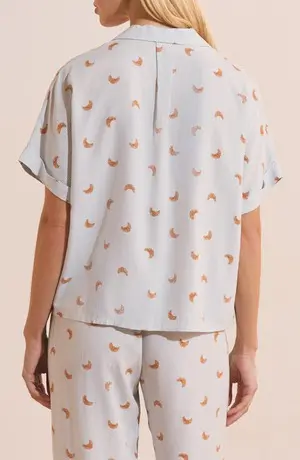 ETAM Bayla Croissant Print Pajama Shirt