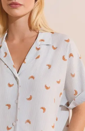 ETAM Bayla Croissant Print Pajama Shirt
