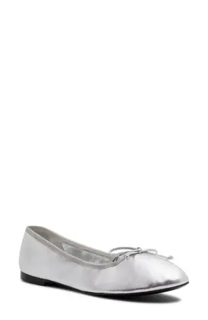STUART WEITZMAN Stuart Weitzman Nia Ballet Flat Silver/silver