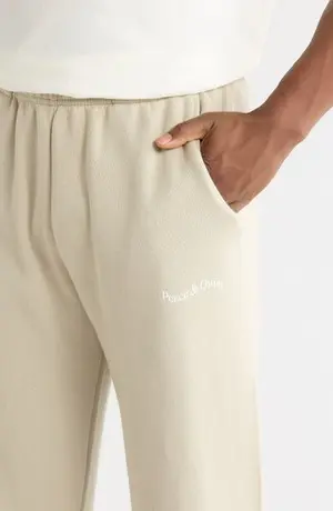 MUSEUM OF PEACE & QUIET Stencil Cotton Fleece Sweatpants - Taupe