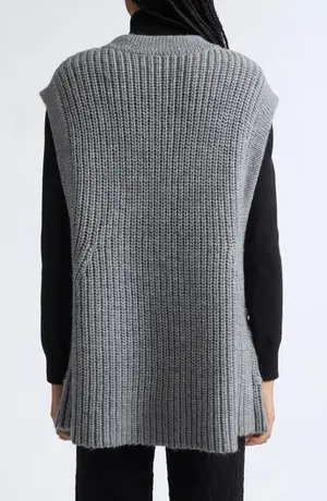 YANYAN Merino Wool & Alpaca Vest With Rosette Embellishments