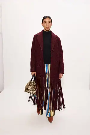 SIMONMILLER Vero Fringe Coat - Bordeaux