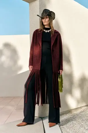 SIMONMILLER Vero Fringe Coat - Bordeaux
