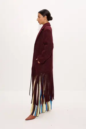 SIMONMILLER Vero Fringe Coat - Bordeaux