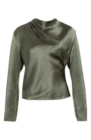 Vince Draped Cowl Neck Long Sleeve Top